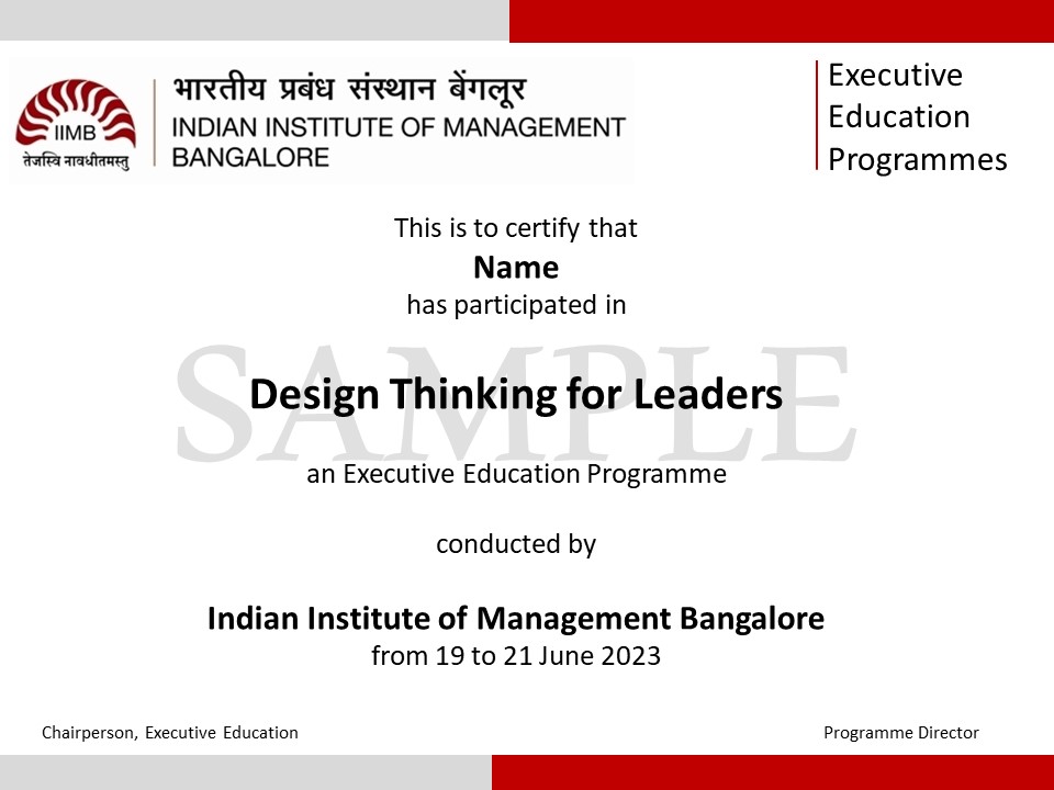 Design Thinking for Leaders - Executive Education IIM Bangalore