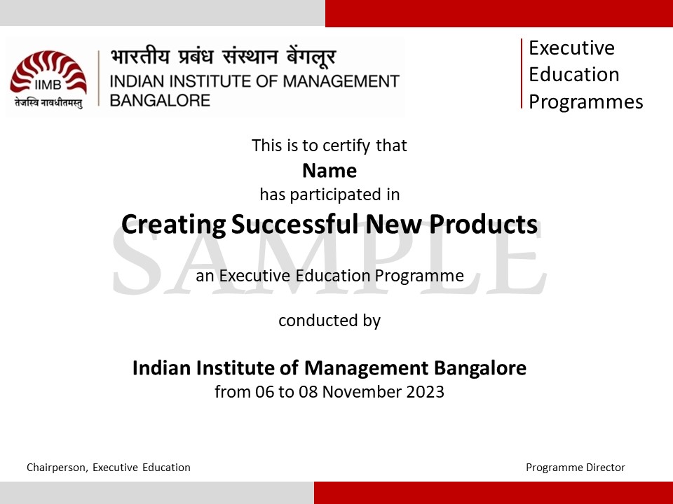 Creating Successful New Products - Executive Education IIM Bangalore