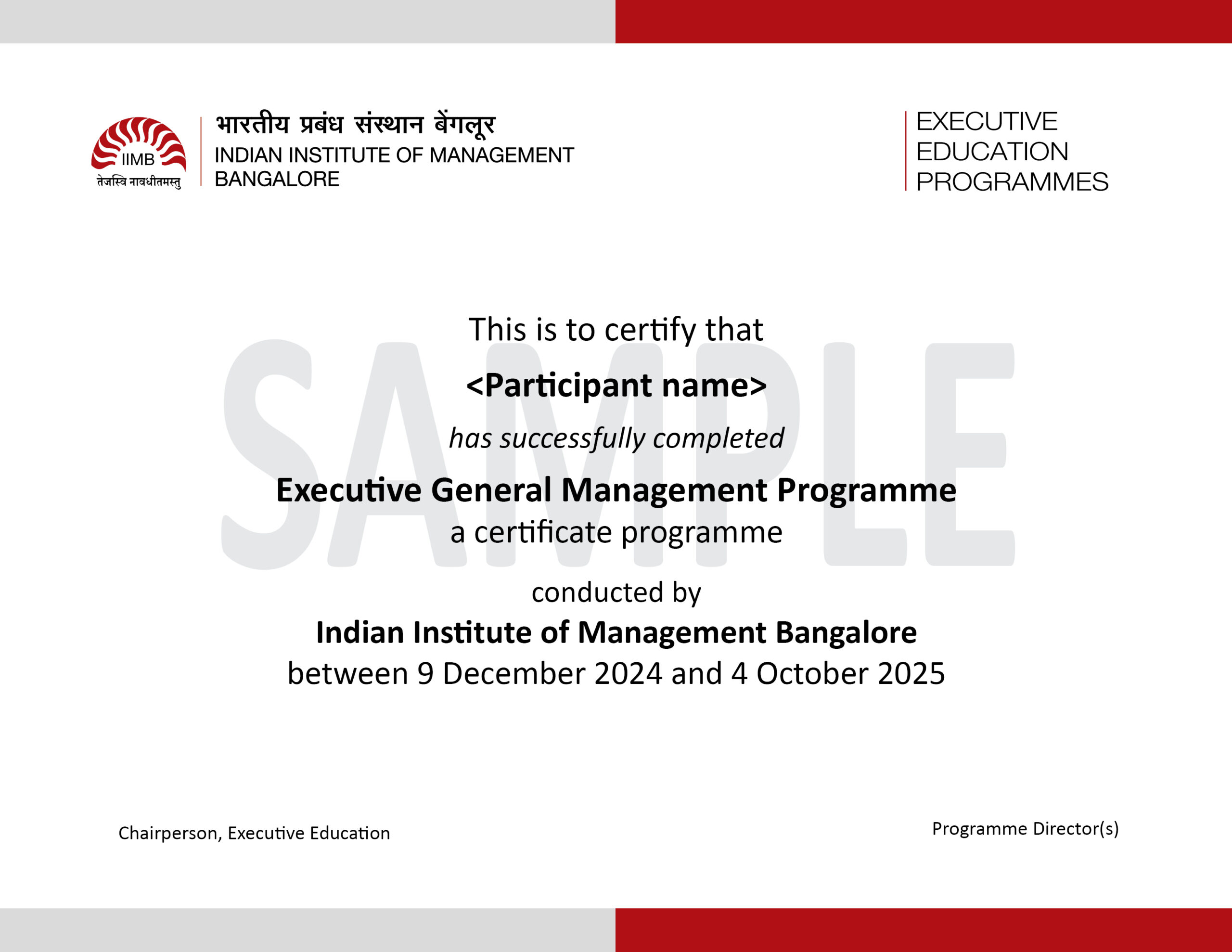 #1 Ranked Executive General Management Programme in India